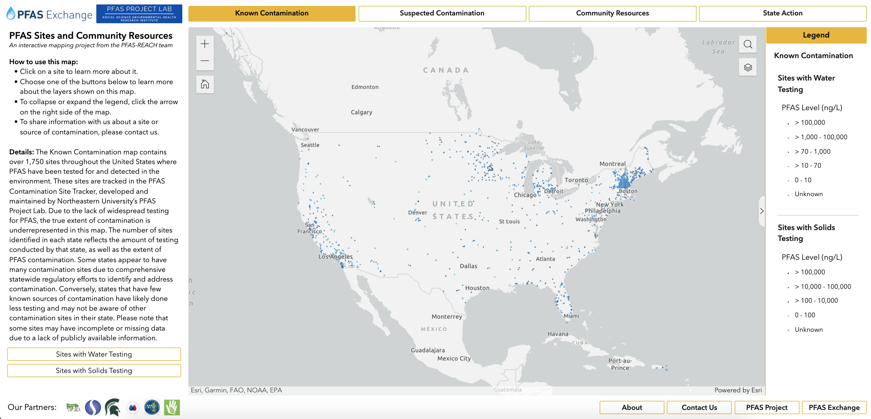 PFAS Sites and Community Resources – The PFAS Project Lab